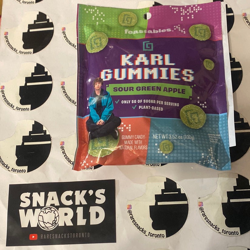 Feastables Mr Beast Karl Gummy’s Sour Green Apple 100g – RareSnacksToronto